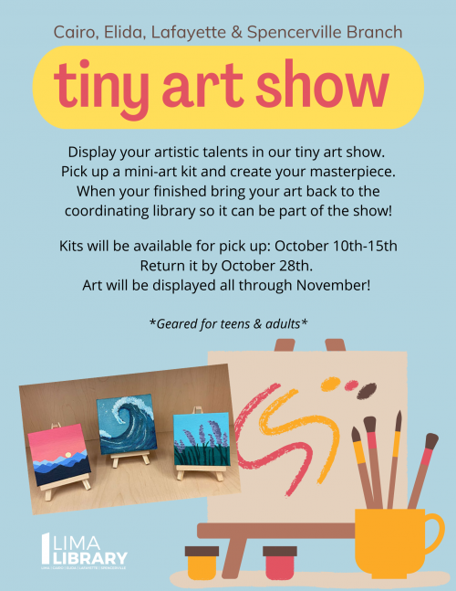 Tiny Art Show Kit Pickup | Lima Public Library